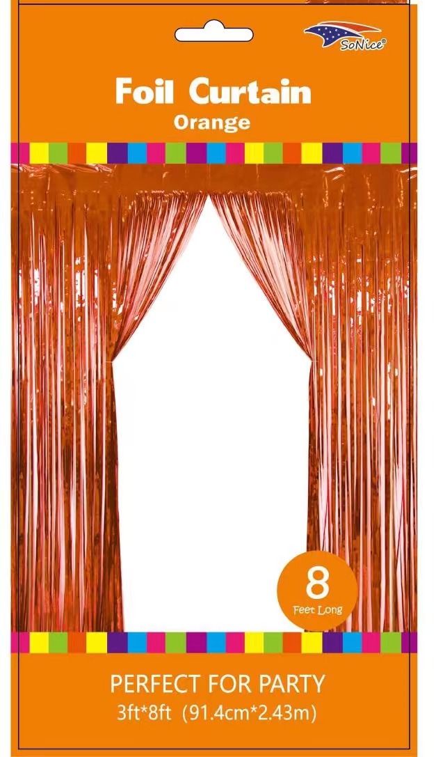 3'X8' Metallic Fringe Curtain - Buy Wholesale at SoNice Party