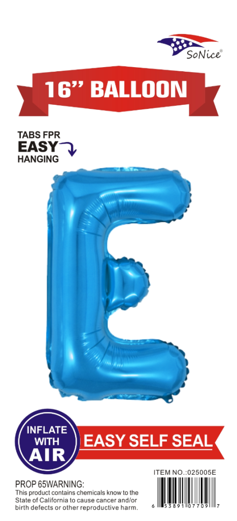 Light Blue Foil Letter E Balloons – Bulk Wholesale — Buy at SoNice Party