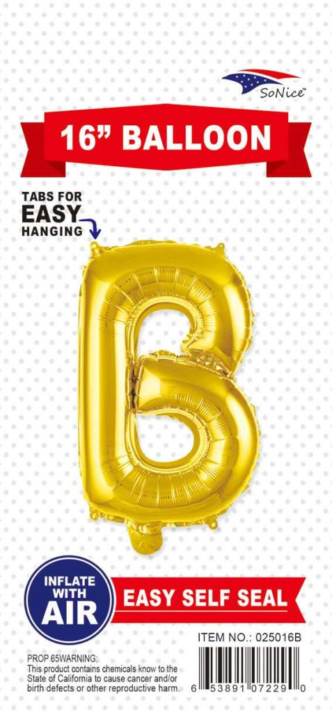Glossy Golden Foil Letter Balloons Letter "B"