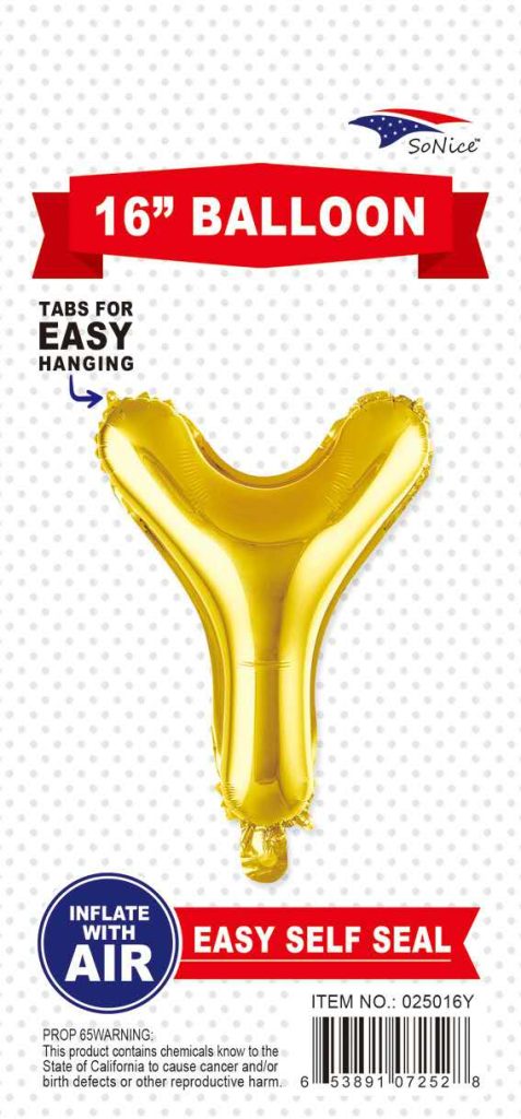 Metallic Gold Letter Y Balloon for Celebrations – Bulk Purchase