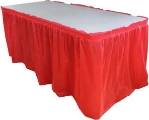 Red Plastic Table Skirt | Wholesale Party Table Decor