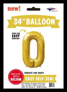 34"GOLD FOIL BALLOON NUMBER 0 — Buy Wholesale at SoNice Party
