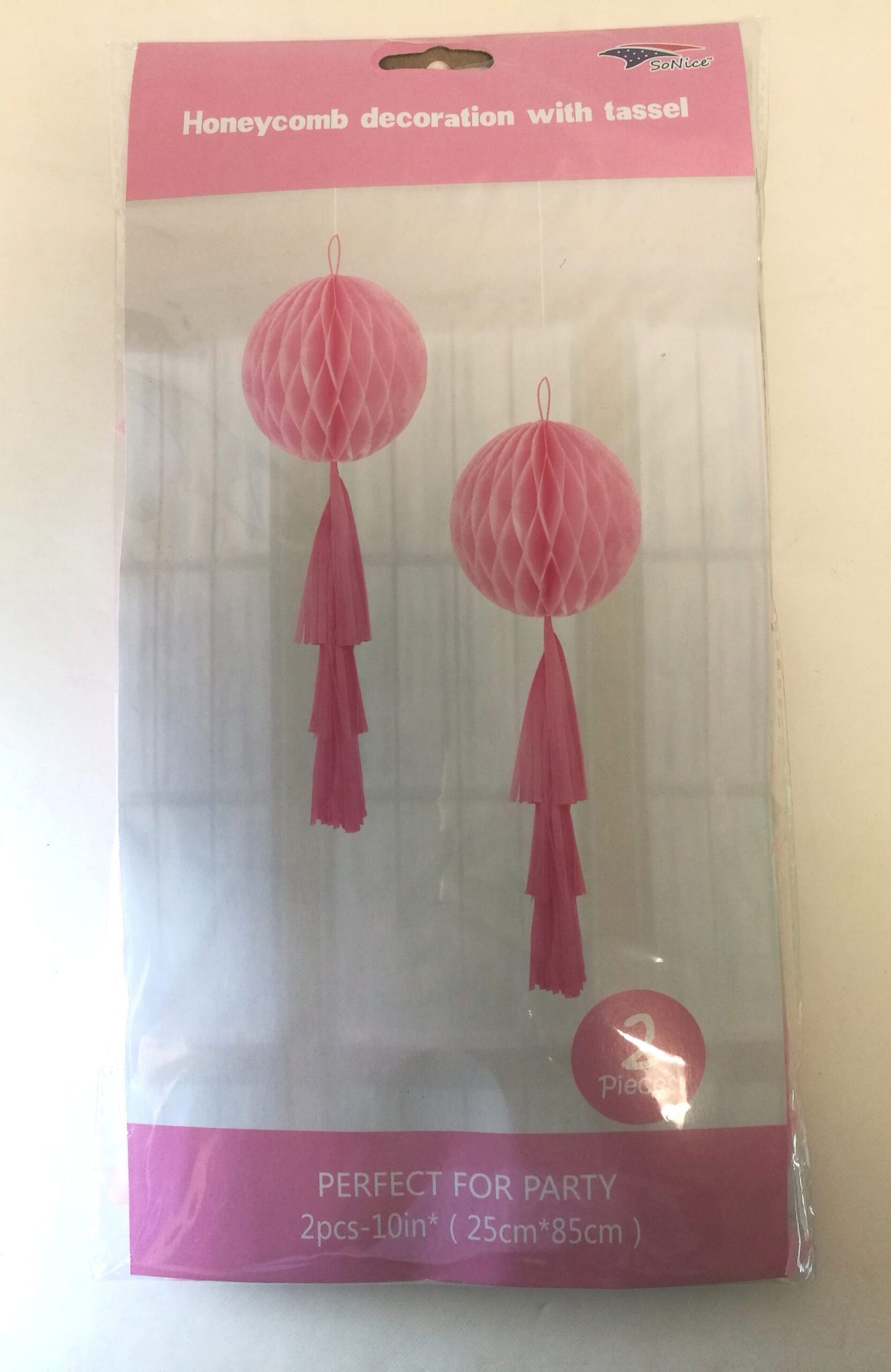 Light Pink Honeycomb Tassel Set | Wholesale Party Decor
