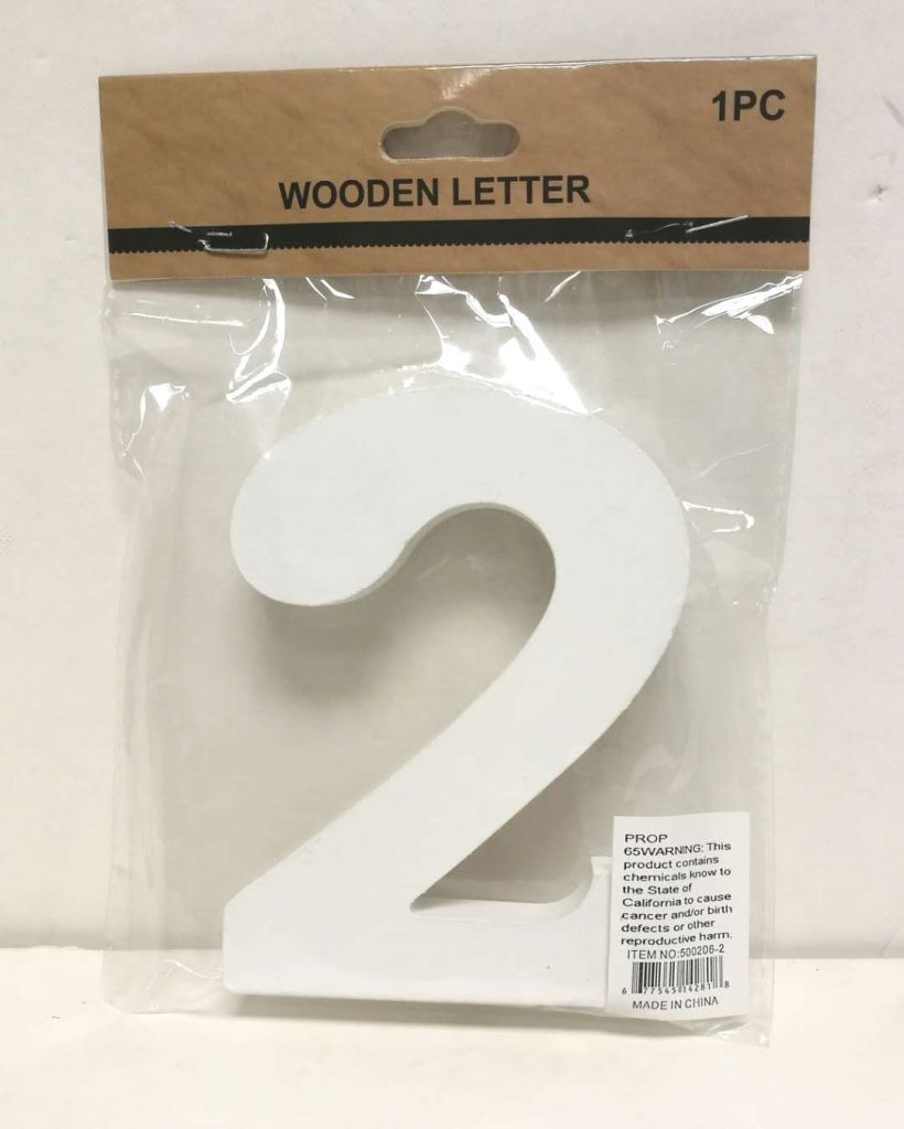 5" WHITE STANDING WOODEN NUMBER — Buy Wholesale at SoNice Party