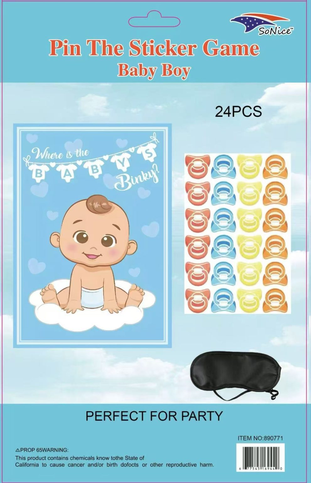 Pin the Pacifier Party Game Baby Boy | Wholesale Baby Shower Games