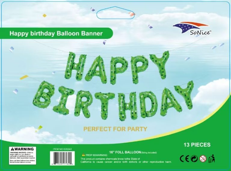 Happy Birthday Mylar Balloon Banner Mining Theme | Wholesale Foil Lett